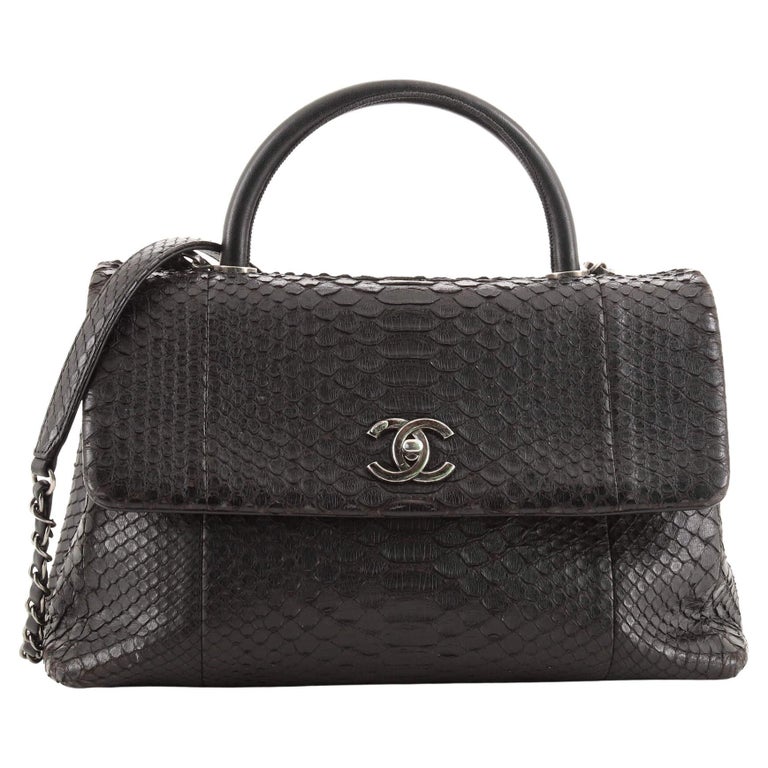 Chanel Coco Top Handle Bag Python Medium For Sale at 1stDibs