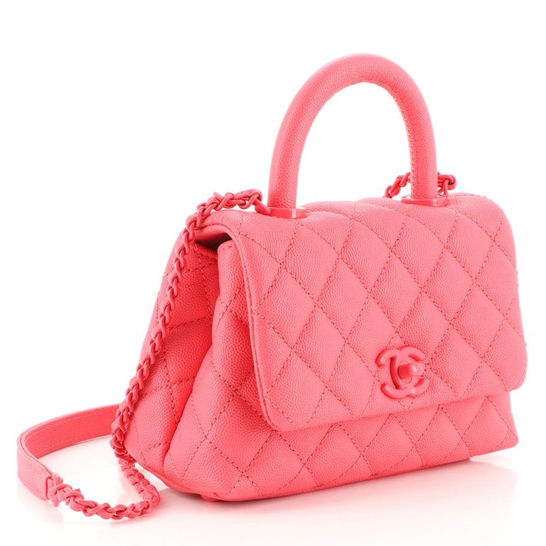 Chanel Coco Top Handle Bag Quilted Caviar Extra Mini at 1stDibs