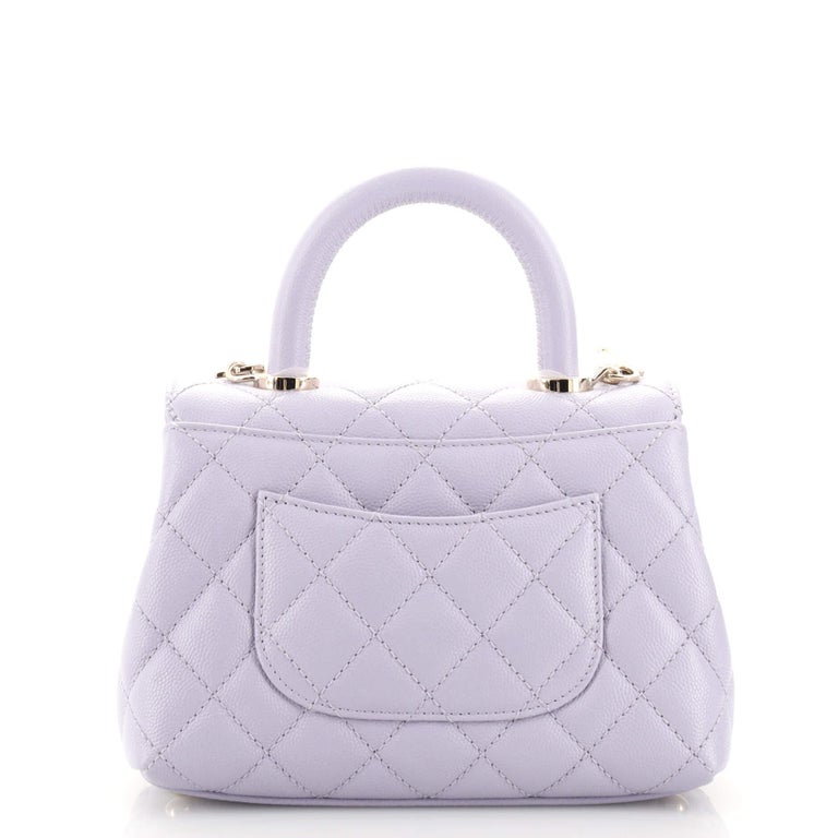 Chanel Coco Top Handle Bag Quilted Caviar Extra Mini For Sale at 1stDibs