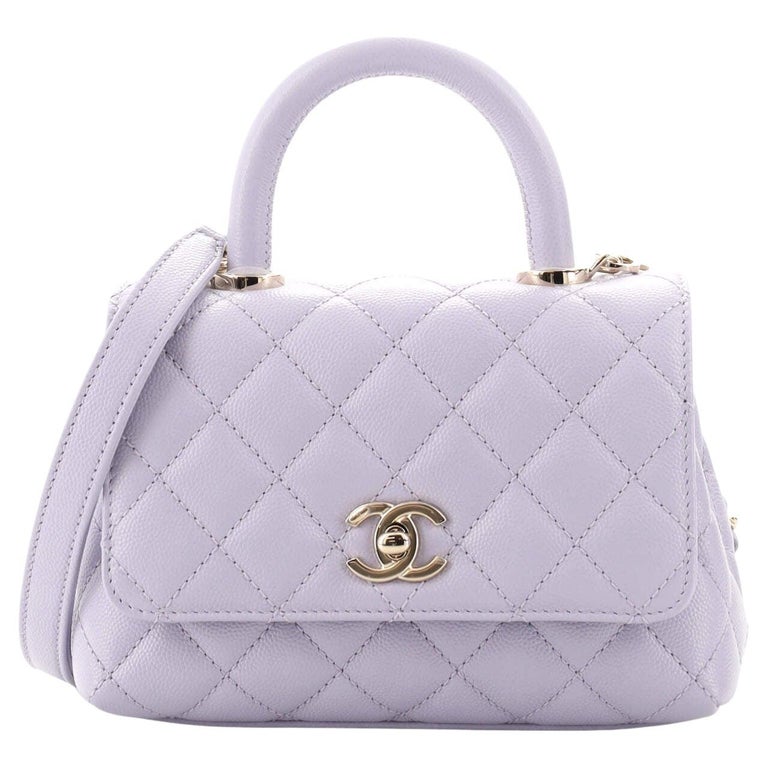 Chanel Coco Top Handle Bag Quilted Caviar Extra Mini For Sale at 1stDibs