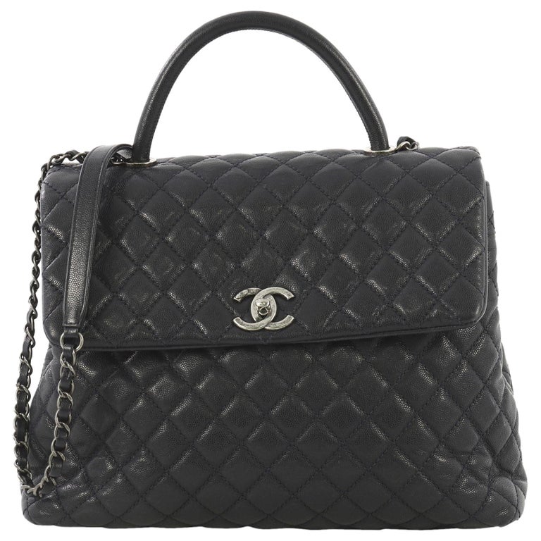 Chanel Coco Top Handle Bag Quilted Caviar Large at 1stDibs Chanel Coco Top Handle Bag Quilted Caviar Large at 1stDibs