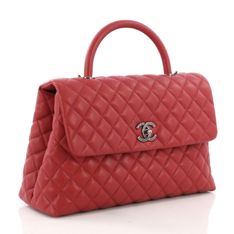 Chanel Coco Top Handle Bag Quilted Caviar Medium at 1stDibs
