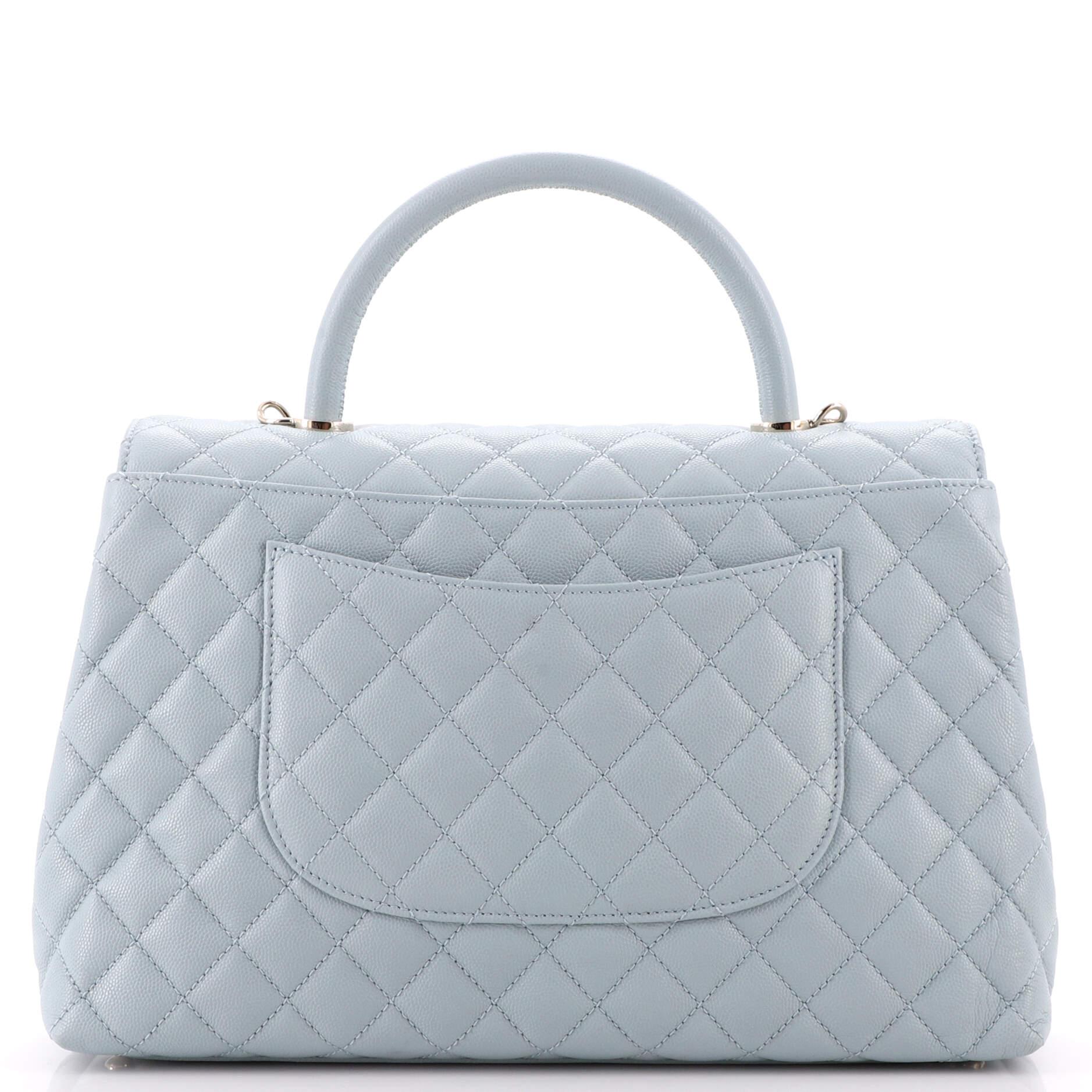 Chanel Coco Top Handle Bag Quilted Caviar Medium at 1stDibs