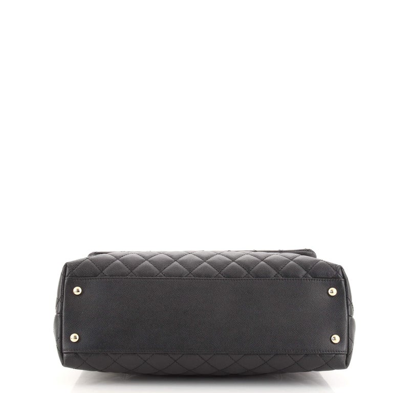 Chanel Coco Top Handle Bag Quilted Caviar Medium For Sale at 1stDibs