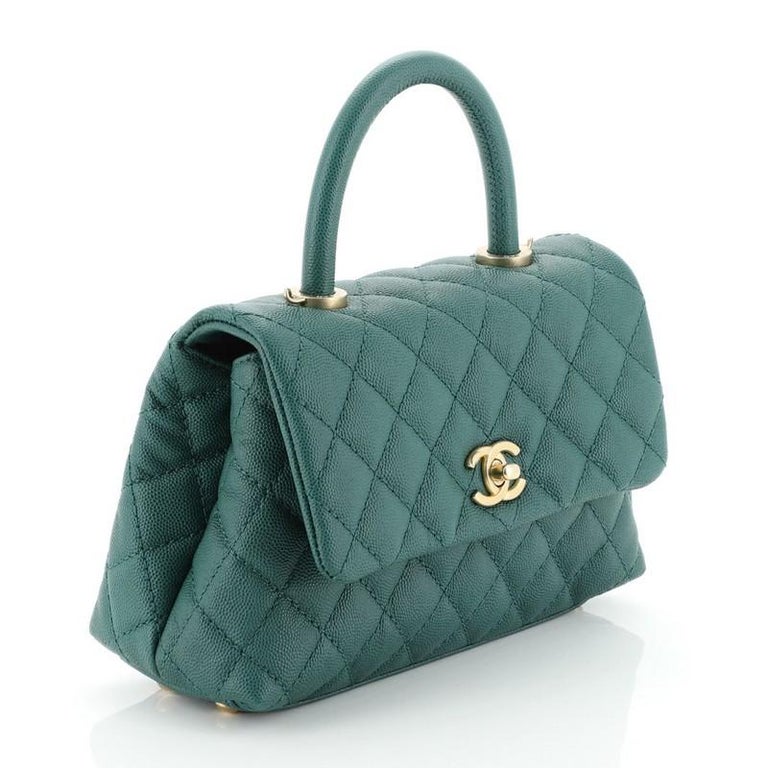 Chanel Coco Top Handle Bag Quilted Caviar Mini at 1stDibs