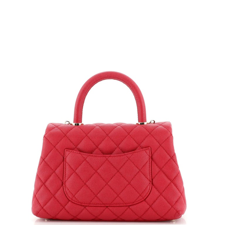 Chanel Coco Top Handle Bag Quilted Caviar Mini at 1stDibs