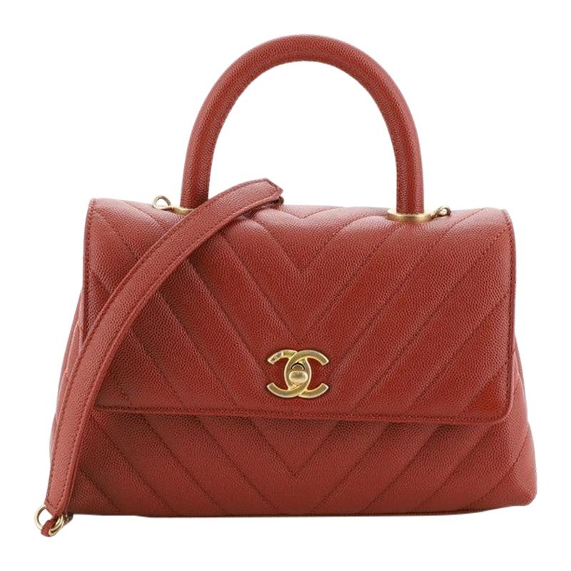 Chanel Coco Top Handle Bag Quilted Caviar Mini at 1stDibs