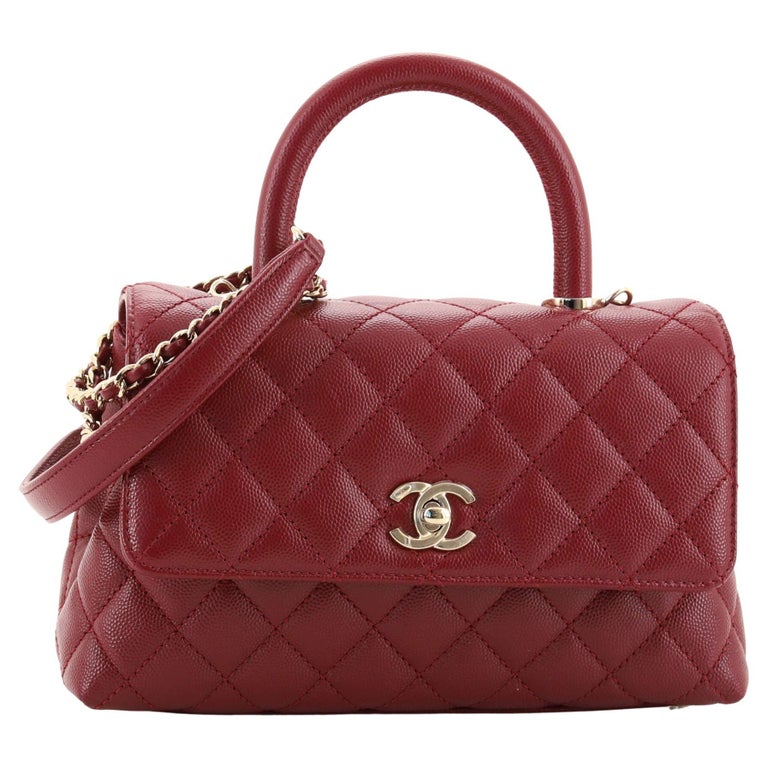 Chanel Coco Top Handle Bag Quilted Caviar Mini at 1stDibs