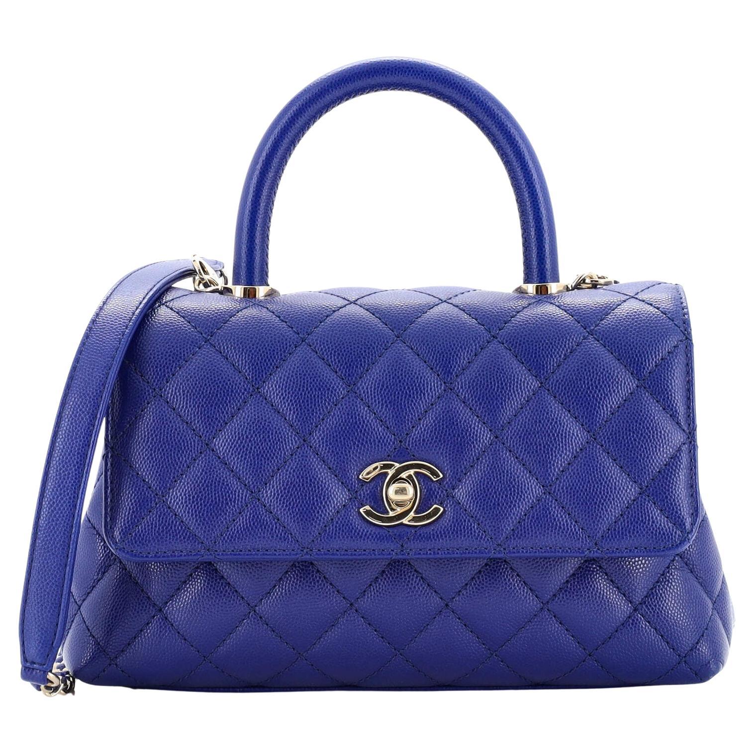 Chanel Coco Top Handle Bag Quilted Caviar Mini For Sale at 1stDibs