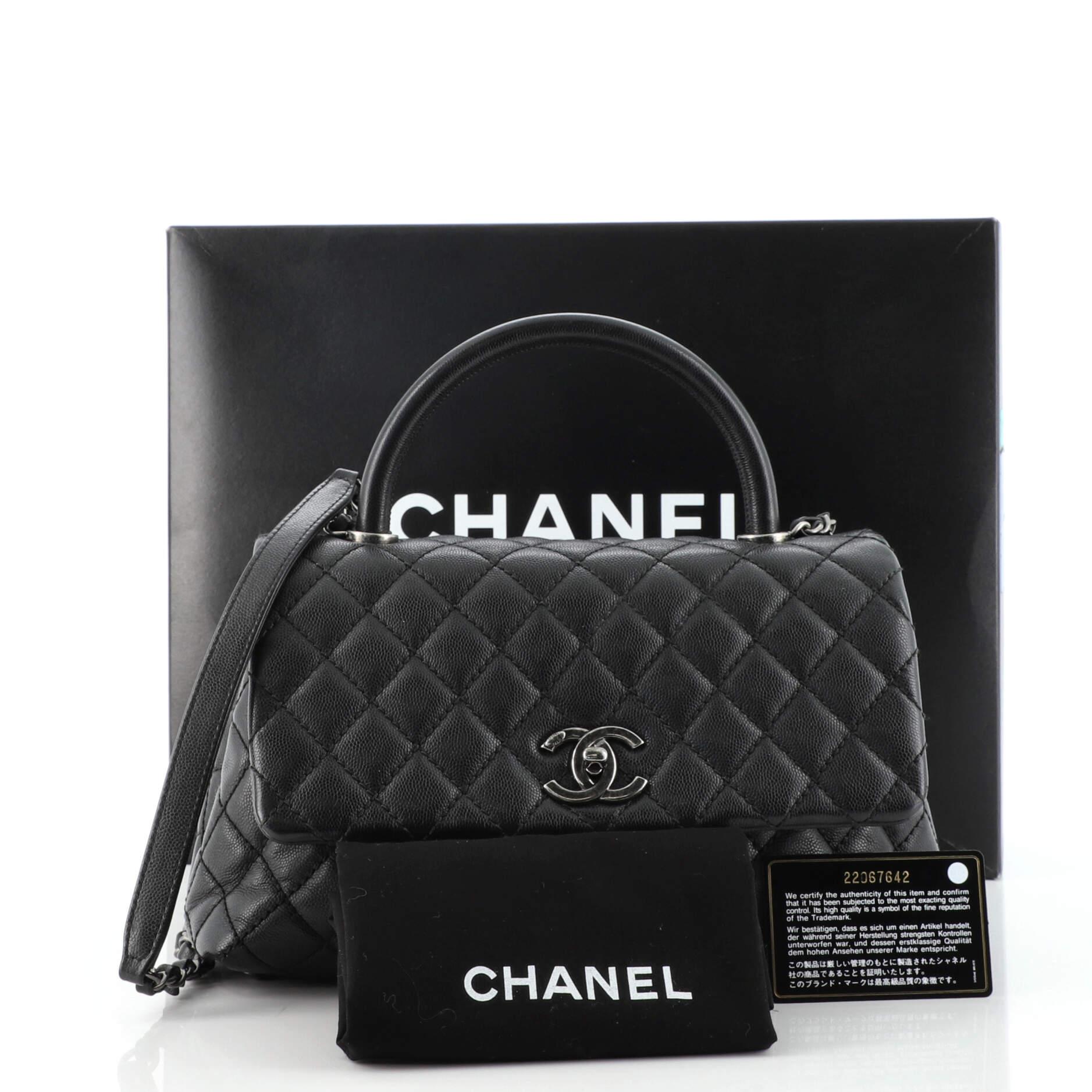 Chanel Coco Top Handle Bag Quilted Caviar Small at 1stDibs | coco ...