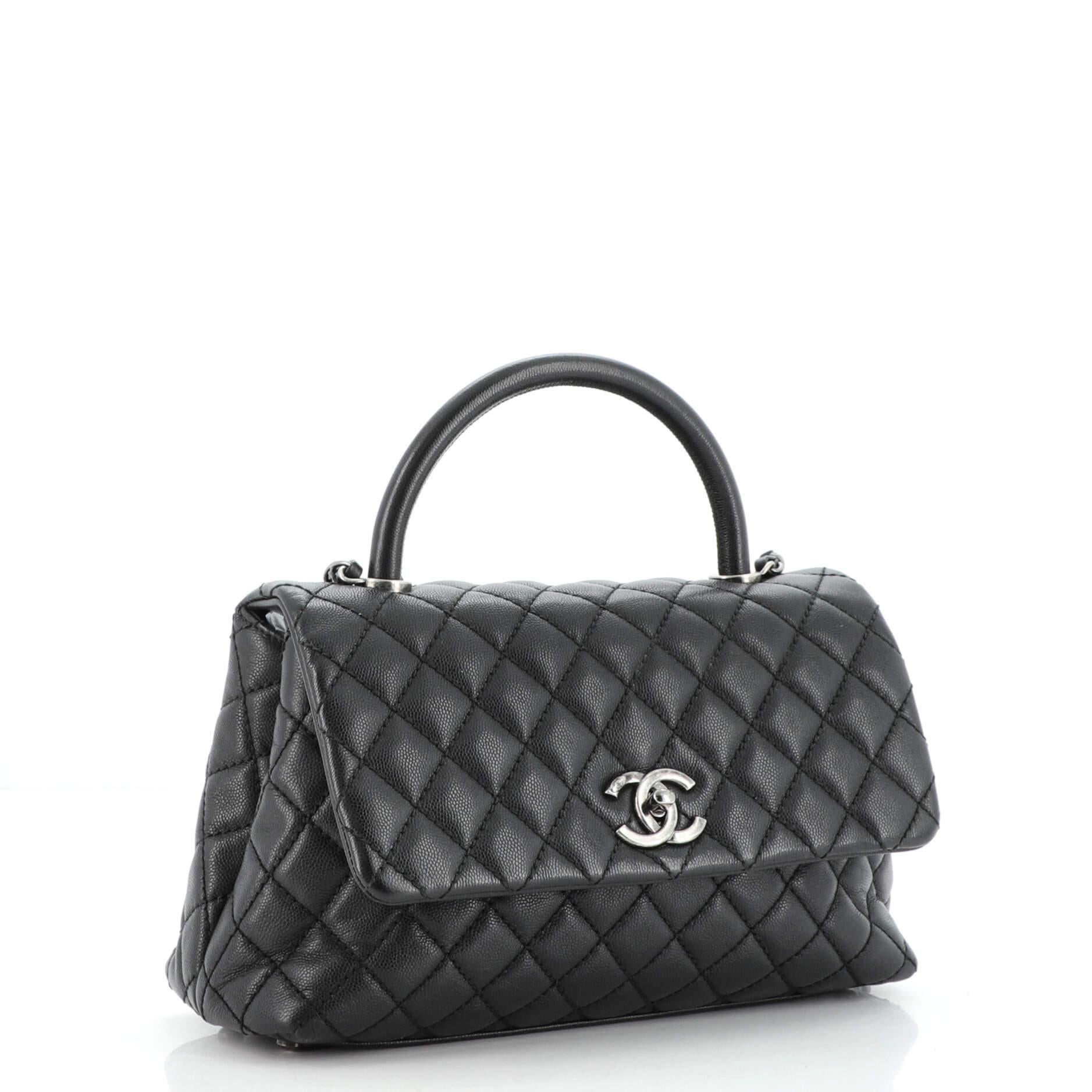Chanel Coco Top Handle Bag Quilted Caviar Small at 1stDibs | coco ...