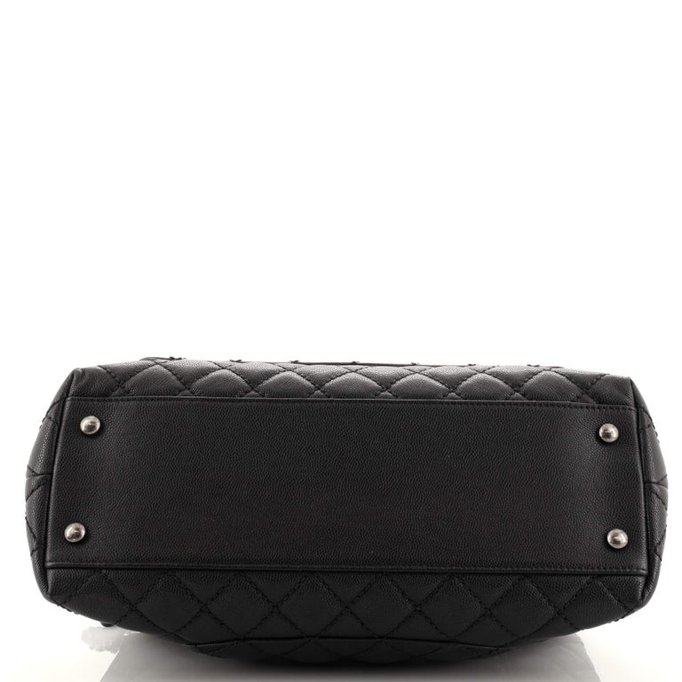 Chanel Coco Top Handle Bag Quilted Caviar Small For Sale at 1stDibs