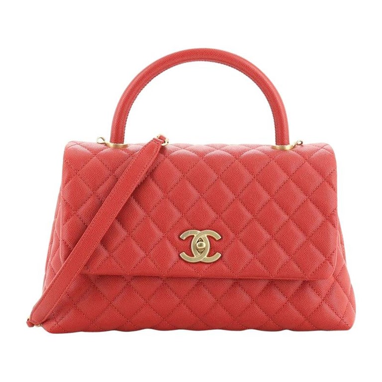 Chanel Coco Top Handle Bag Quilted Caviar Small at 1stDibs