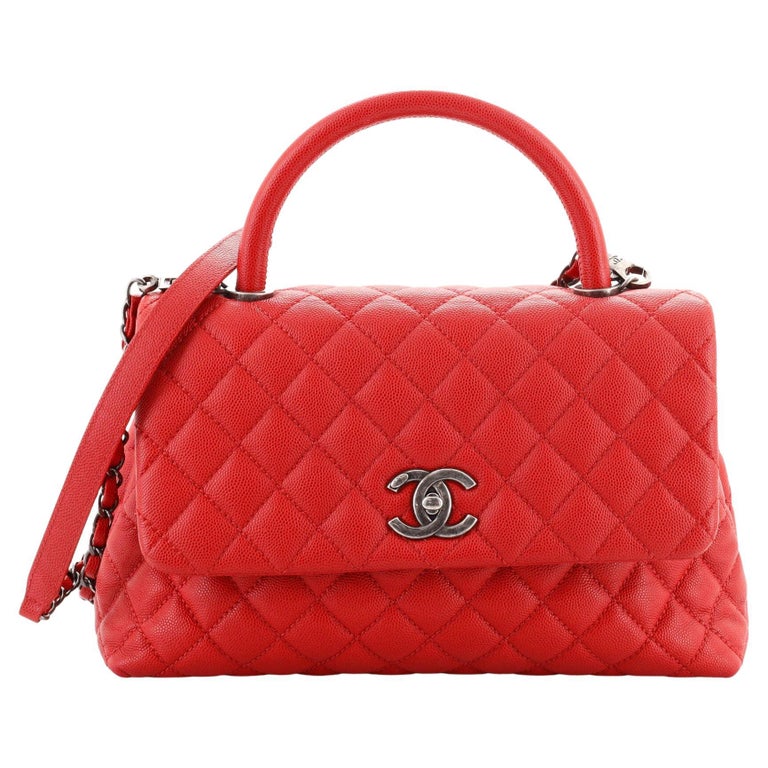 Chanel Coco Top Handle Bag Quilted Caviar Small at 1stDibs