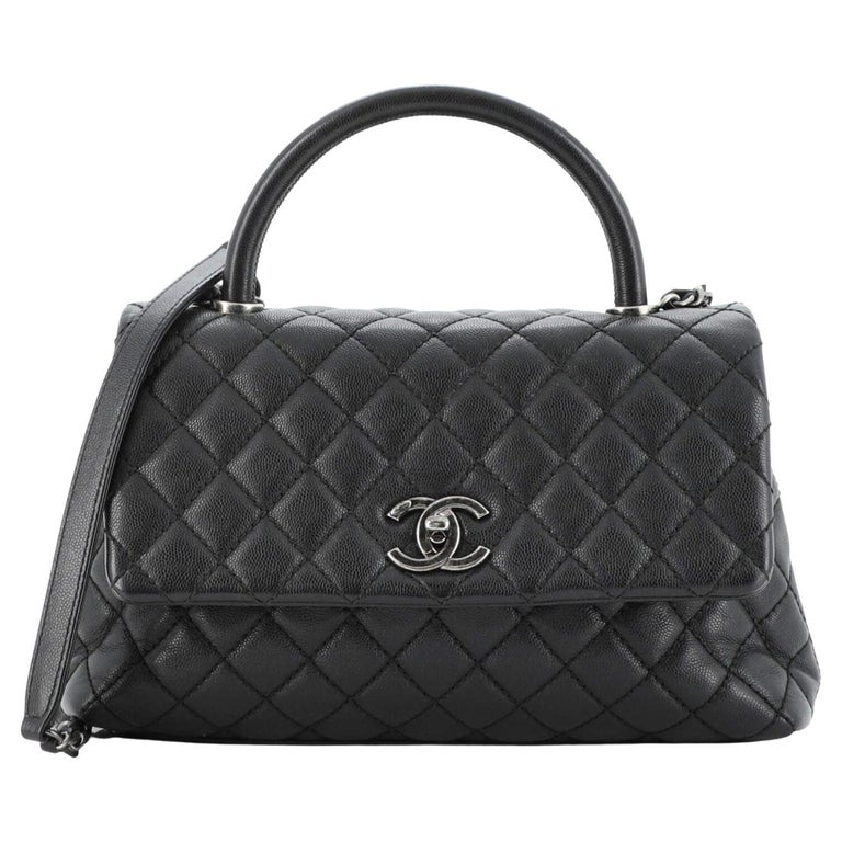 Chanel Coco Top Handle Bag Quilted Caviar Small at 1stDibs