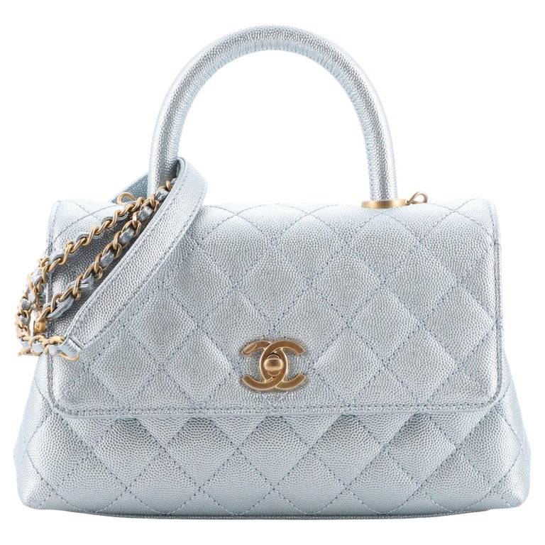 Chanel Coco Top Handle Bag Quilted Iridescent Caviar with Gradient ...
