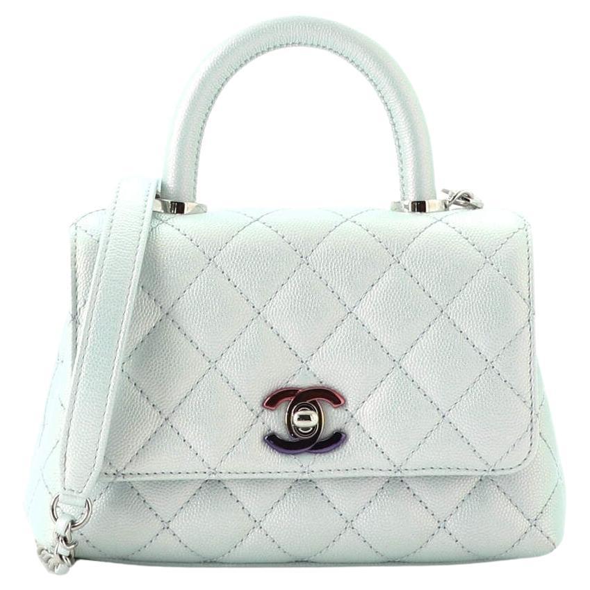 Chanel Coco Top Handle Bag Quilted Iridescent Caviar with Gradient ...