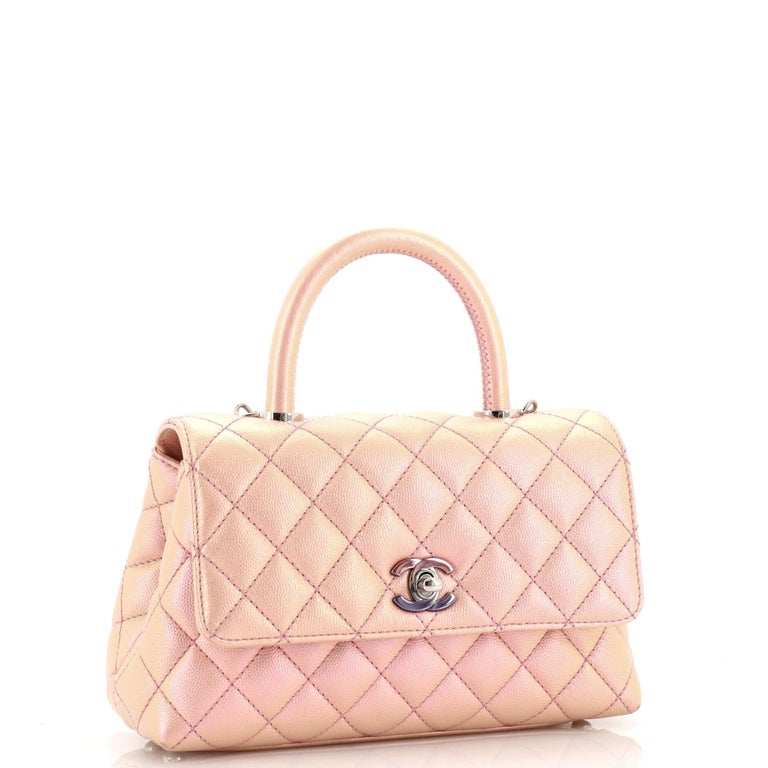 Chanel Coco Top Handle Bag Quilted Iridescent Caviar with Gradient ...