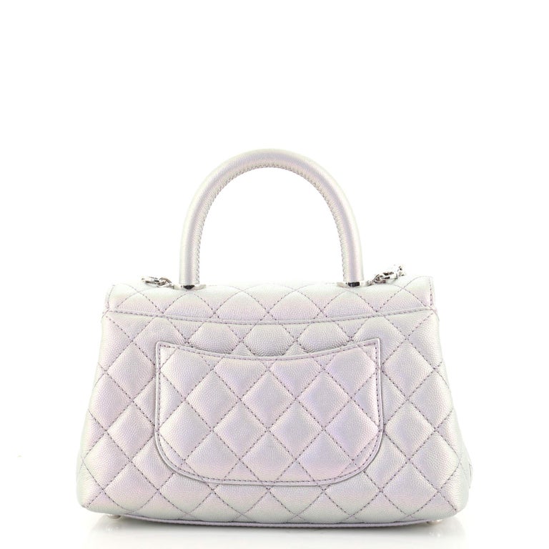 Chanel Coco Top Handle Bag Quilted Iridescent Caviar with Gradient ...