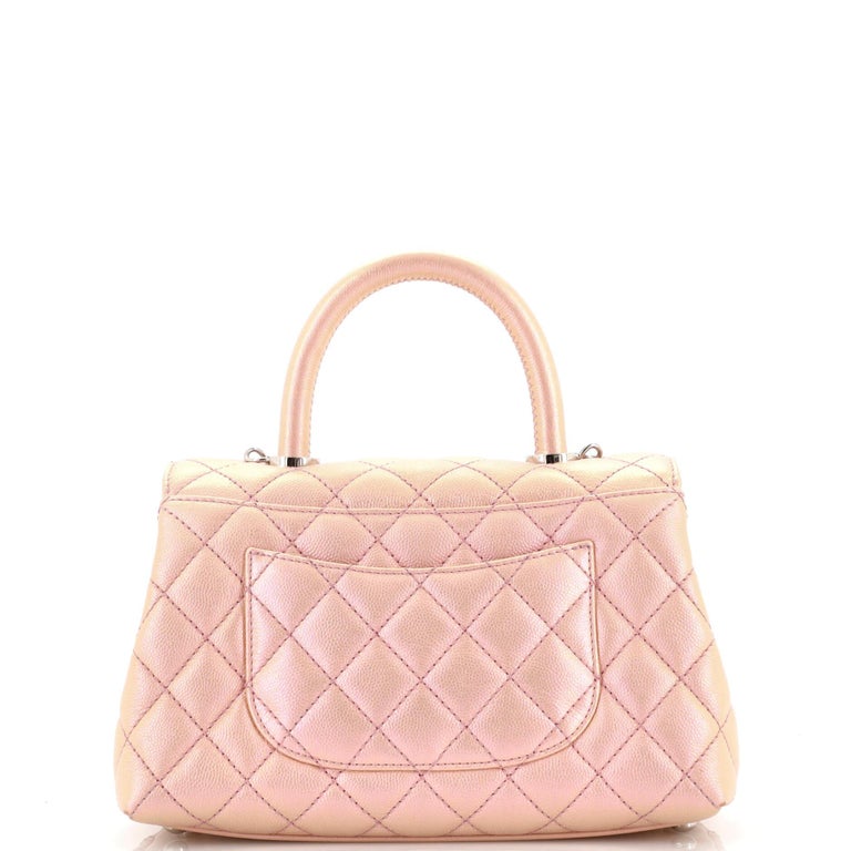 Chanel Coco Top Handle Bag Quilted Iridescent Caviar with Gradient ...