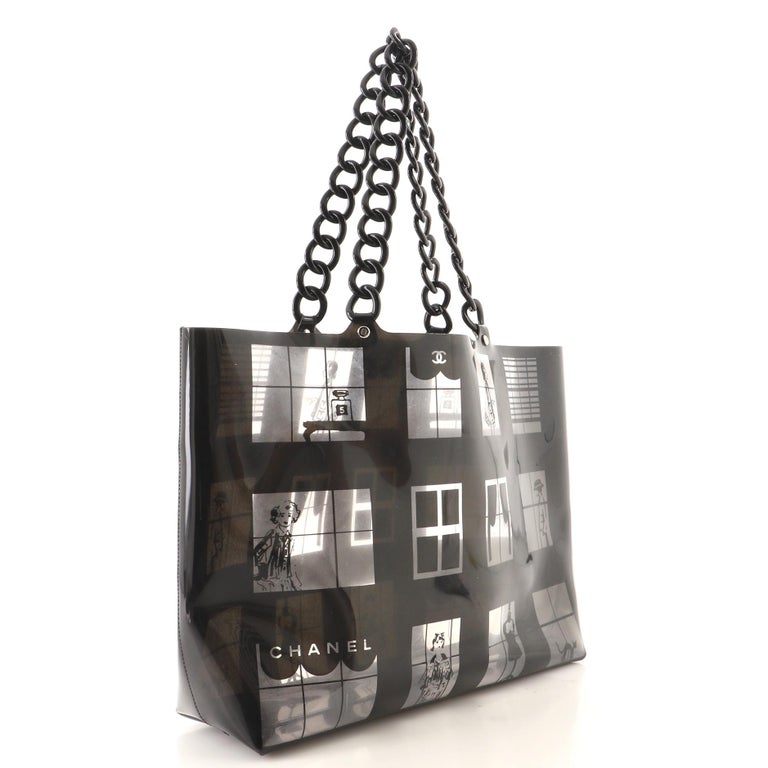 Chanel Coco Window Tote Printed Vinyl Large For Sale at 1stDibs