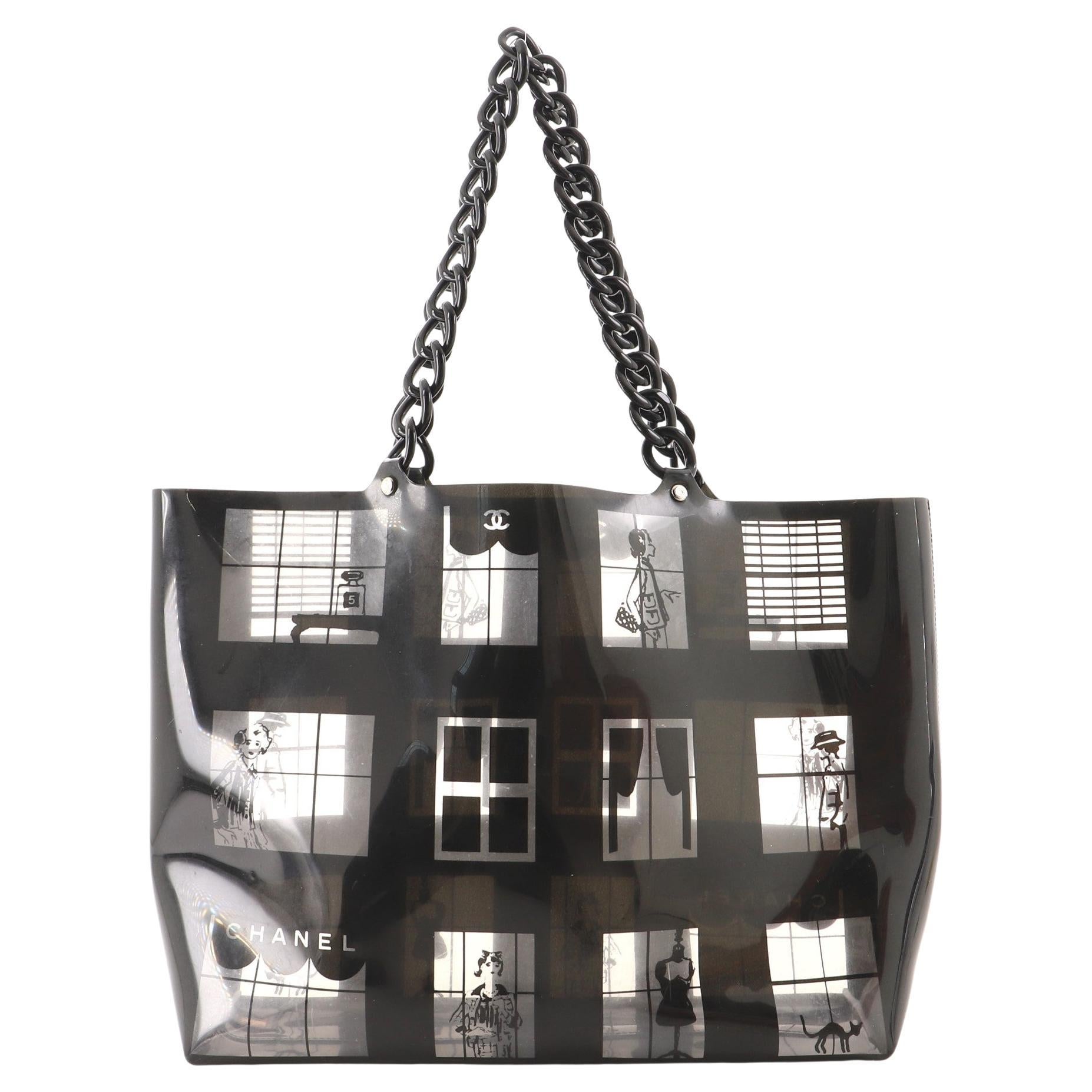 Chanel Coco Window Tote Printed Vinyl Large For Sale at 1stDibs