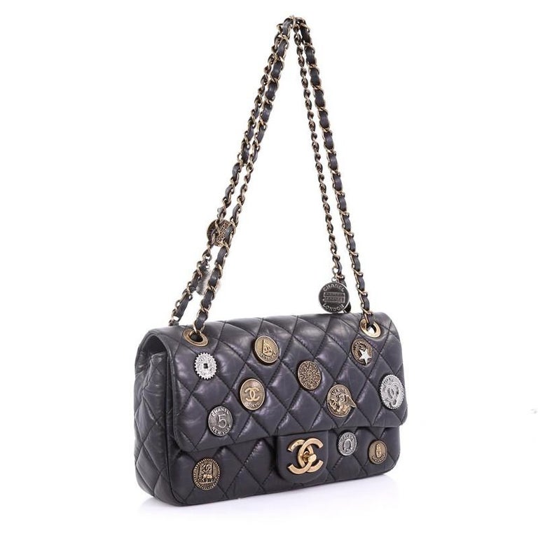 Chanel Coin Medallion Flap Bag Quilted Aged Calfskin Medium at 1stDibs ...
