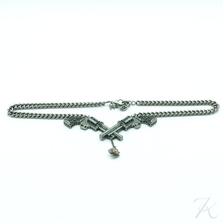 Chanel Collector Gun Revolver Necklace 2014 at 1stDibs