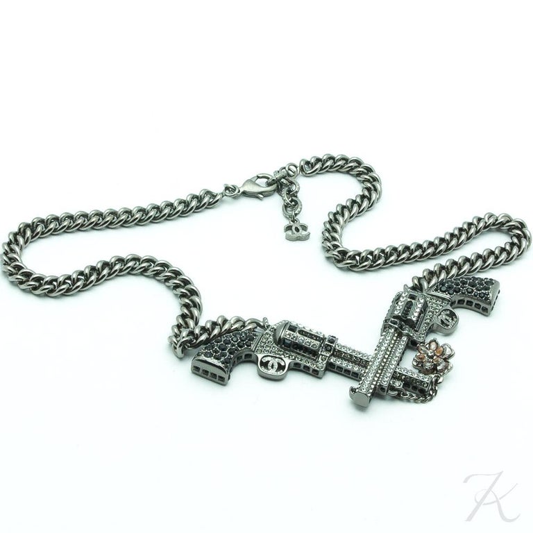 Chanel Collector Gun Revolver Necklace 2014 at 1stDibs