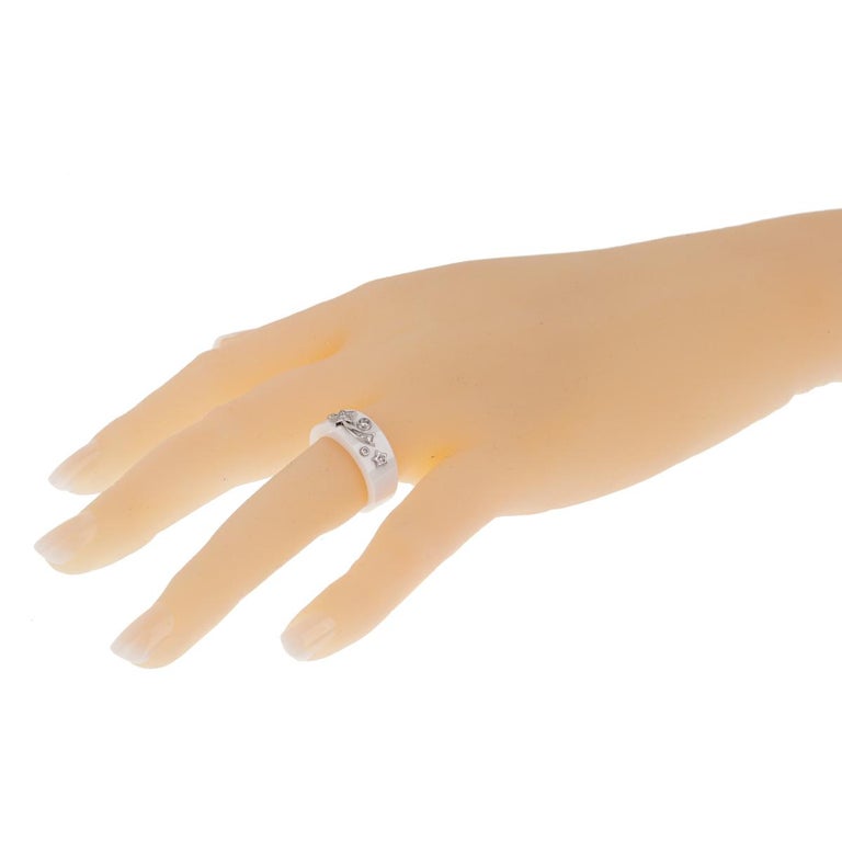 Chanel Comete Ceramic Medium Diamond Ring For Sale at 1stDibs