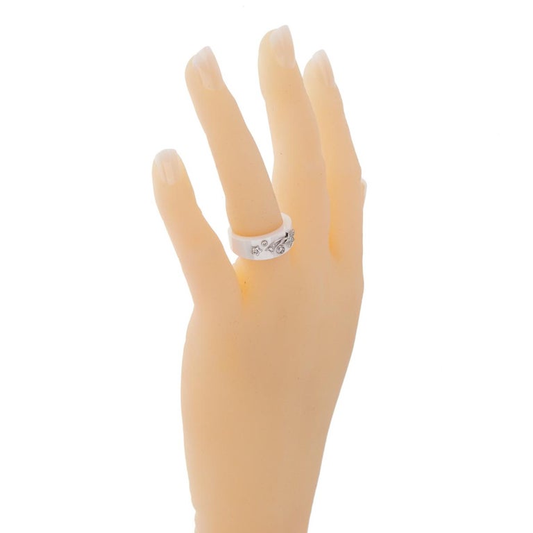 Chanel Comete Ceramic Medium Diamond Ring For Sale at 1stDibs