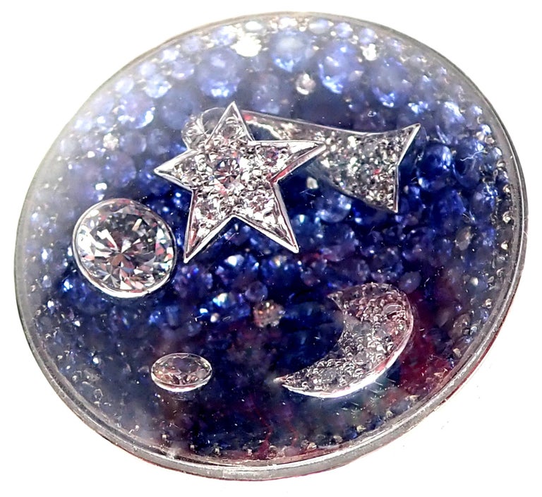 Chanel Comete Diamond Sapphire White Gold Large Ring at 1stDibs