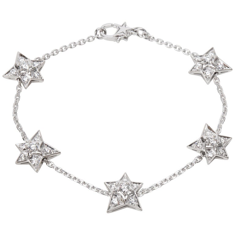 Chanel Comete Five-Star Diamond Bracelet in 18 Karat White Gold 1.04 ...