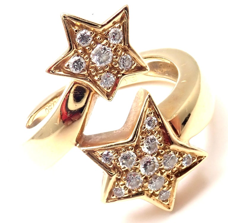Chanel Comete Star Diamond Gold Cocktail Ring at 1stDibs