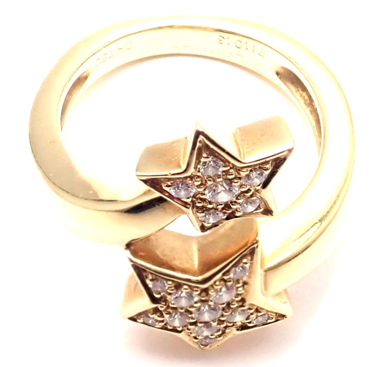 Chanel Comete Star Diamond Gold Cocktail Ring at 1stDibs