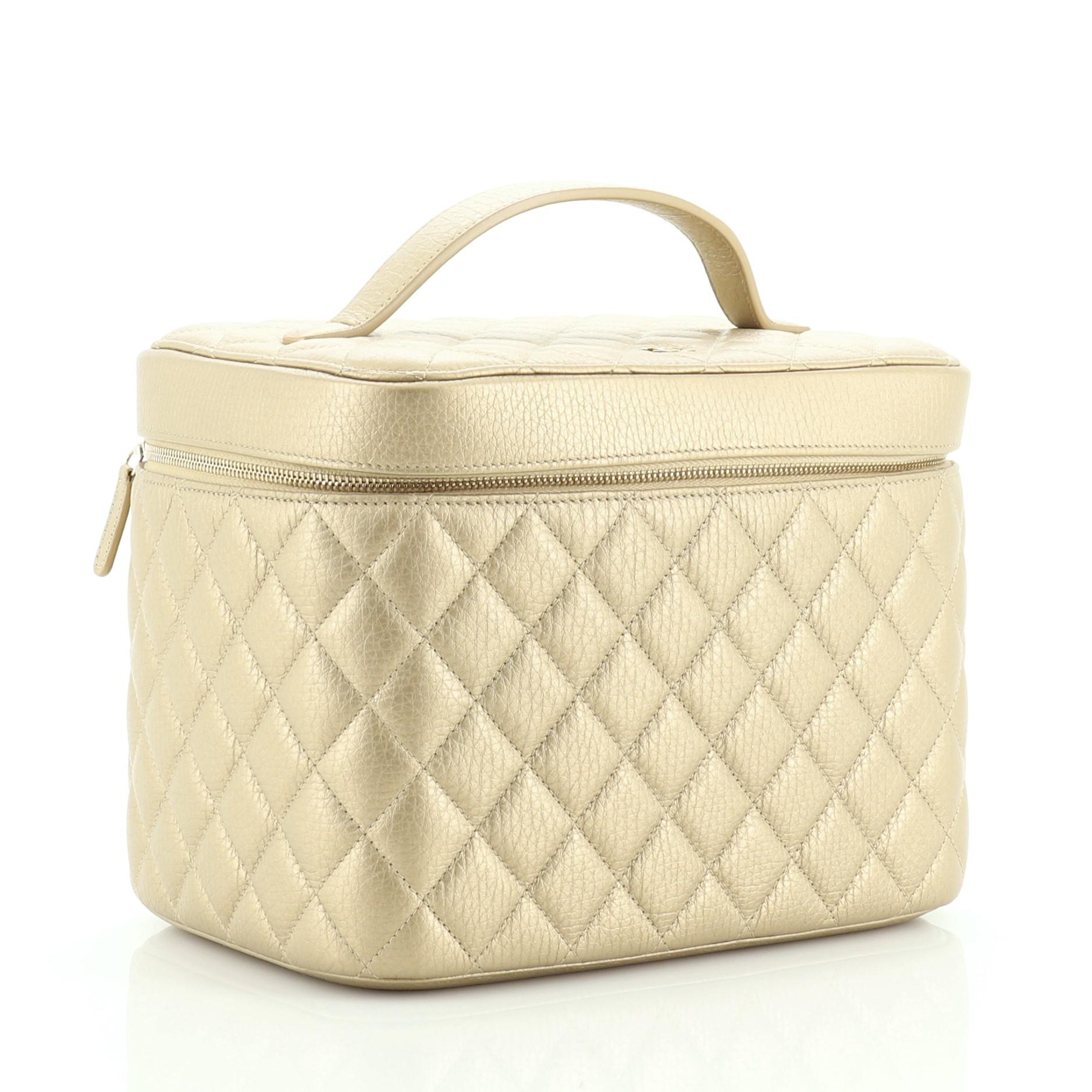 Chanel Cosmetic Case Quilted Calfskin Small at 1stDibs