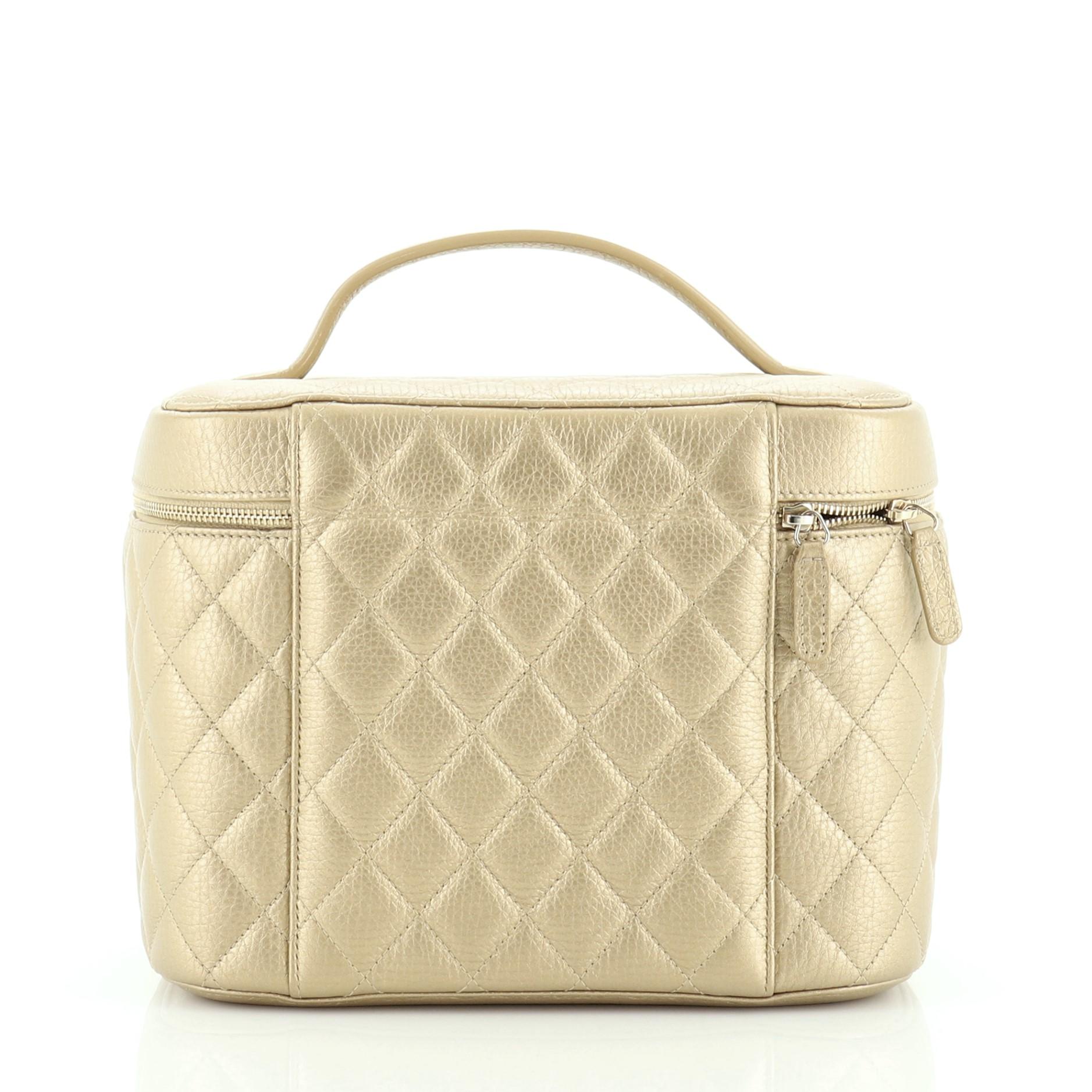 Chanel Cosmetic Case Quilted Calfskin Small at 1stDibs