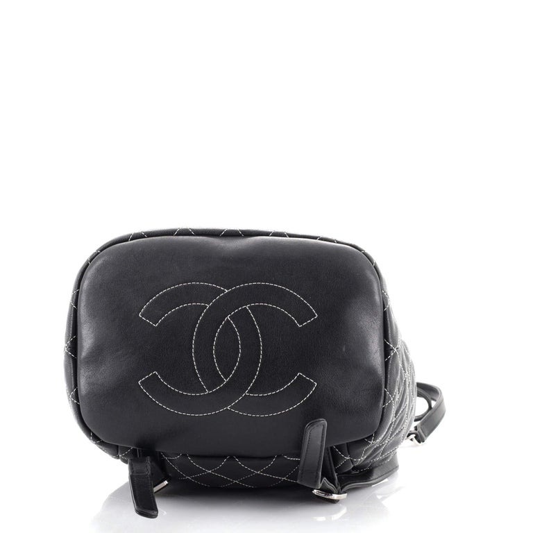 Chanel Covered CC Chain Backpack Stitched Lambskin Small For Sale at ...