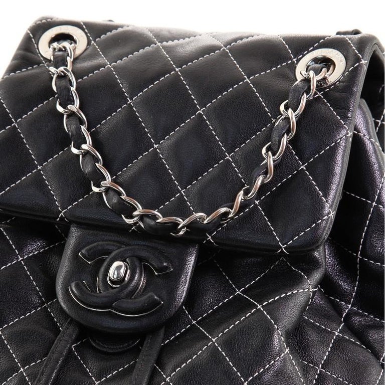 Chanel Covered CC Chain Backpack Stitched Lambskin Small at 1stDibs