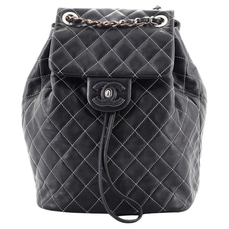 Chanel Covered CC Chain Backpack Stitched Lambskin Small For Sale at ...