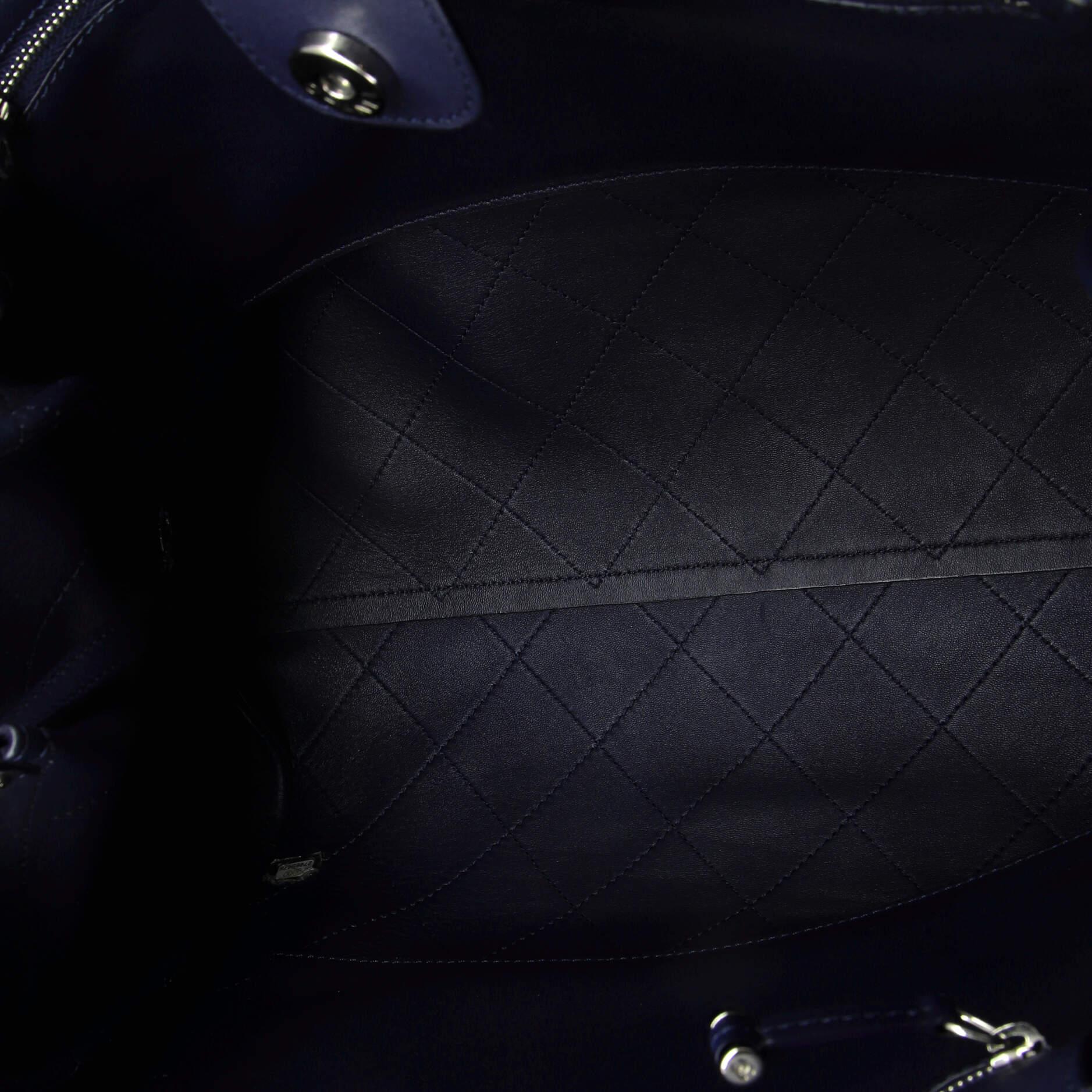 Chanel Covered CC Shopping Tote Stitched Lambskin Large For Sale at 1stDibs