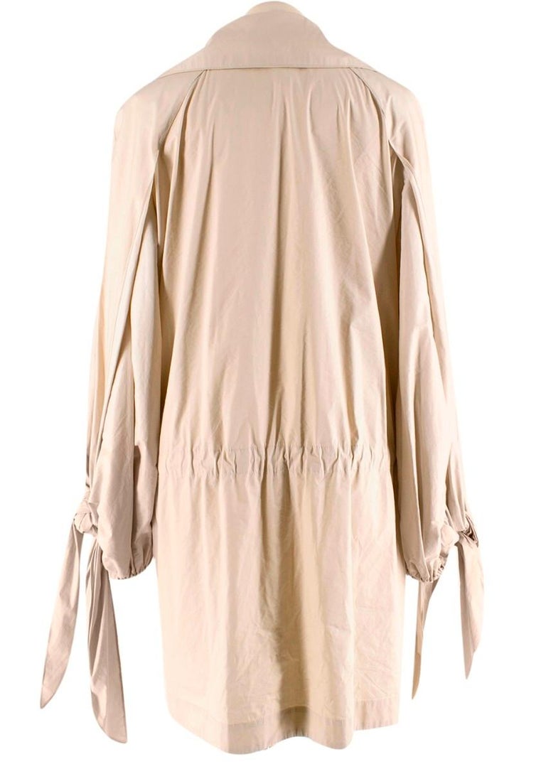 Chanel Cream Drawstring Cotton Blend Lightweight Trench Coat - Size US ...