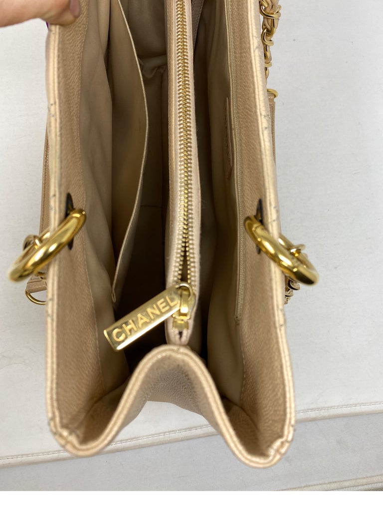 Chanel Cream Grand Shopper Tote Bag For Sale at 1stDibs | chanel tote ...