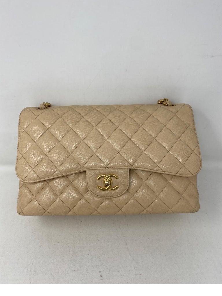 Chanel Cream Jumbo Double Flap Bag at 1stDibs