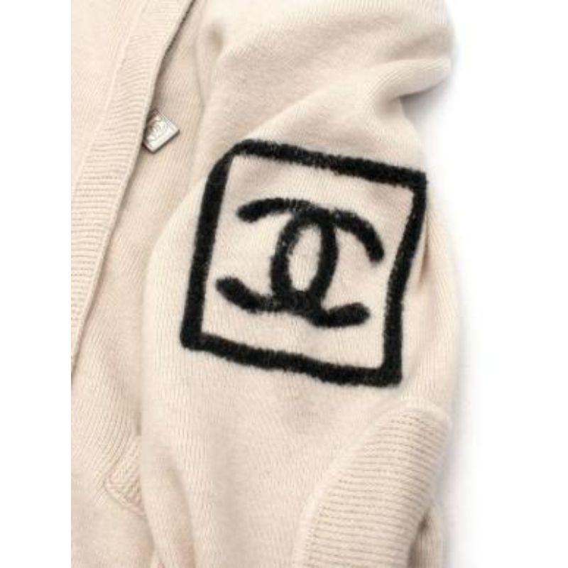 Chanel Cream Longline Wool CC Jacket/Cardigan For Sale at 1stDibs