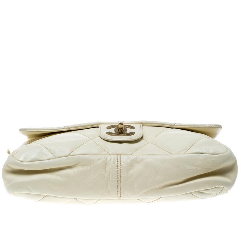 Chanel Cream Quilted Leather Flap Bag For Sale at 1stDibs | chanel ...
