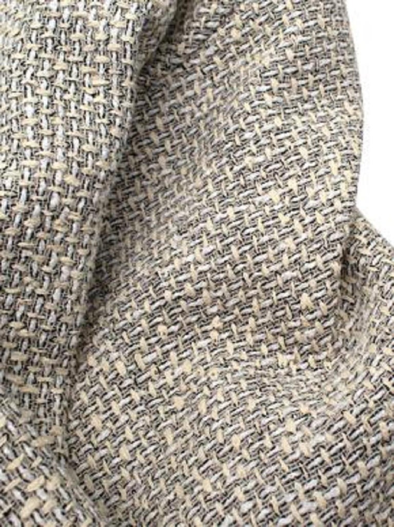 Chanel Cream, White and Black Weave Jacket For Sale at 1stDibs