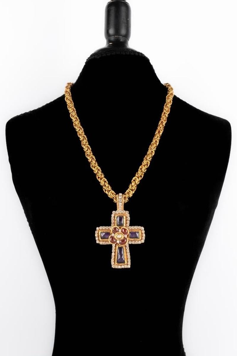 Chanel 'Cross' Pendant Necklace For Sale at 1stDibs
