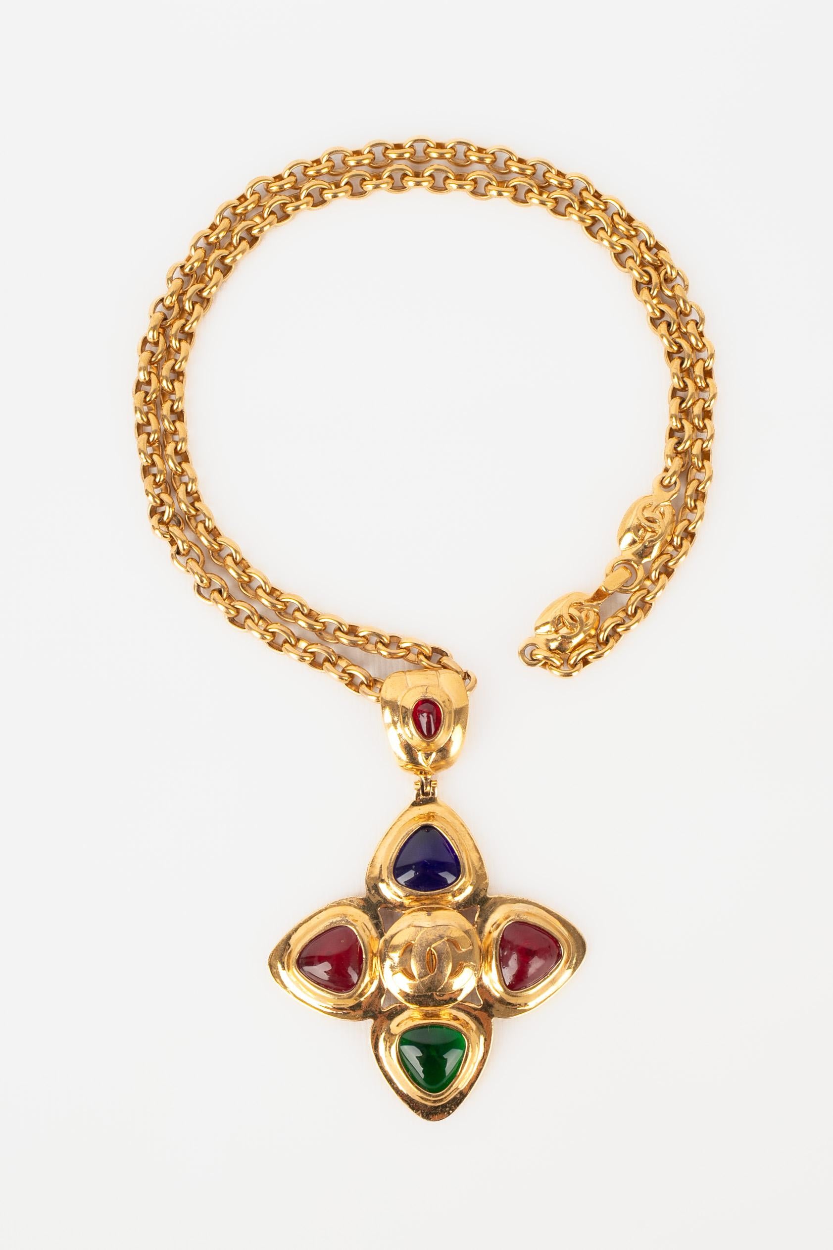 Chanel cross pendant necklace For Sale at 1stDibs