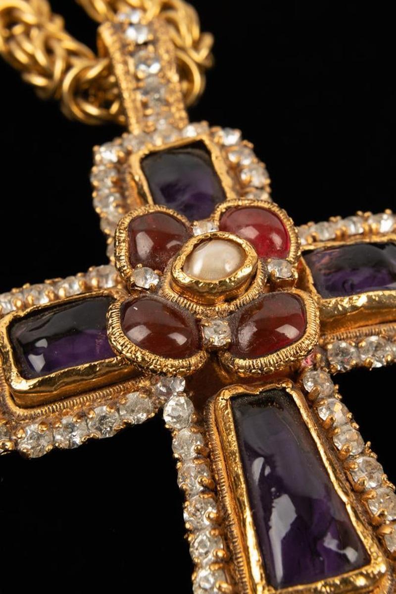 Chanel 'Cross' Pendant Necklace For Sale at 1stDibs